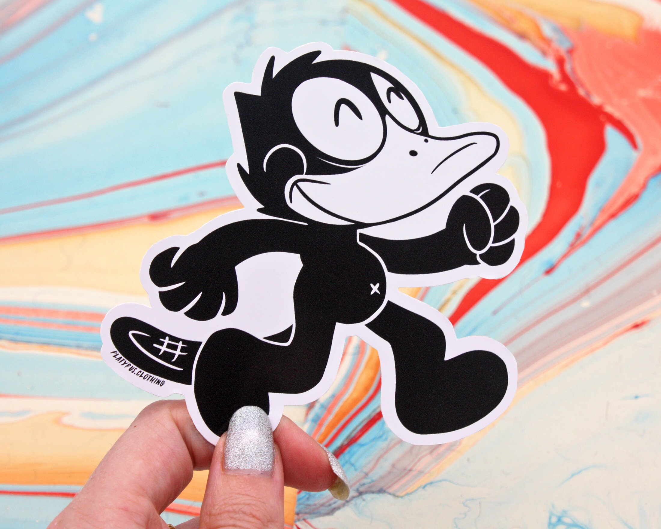 Felix the Platypus Cartoon Vinyl Sticker Waterproof Decal | Etsy