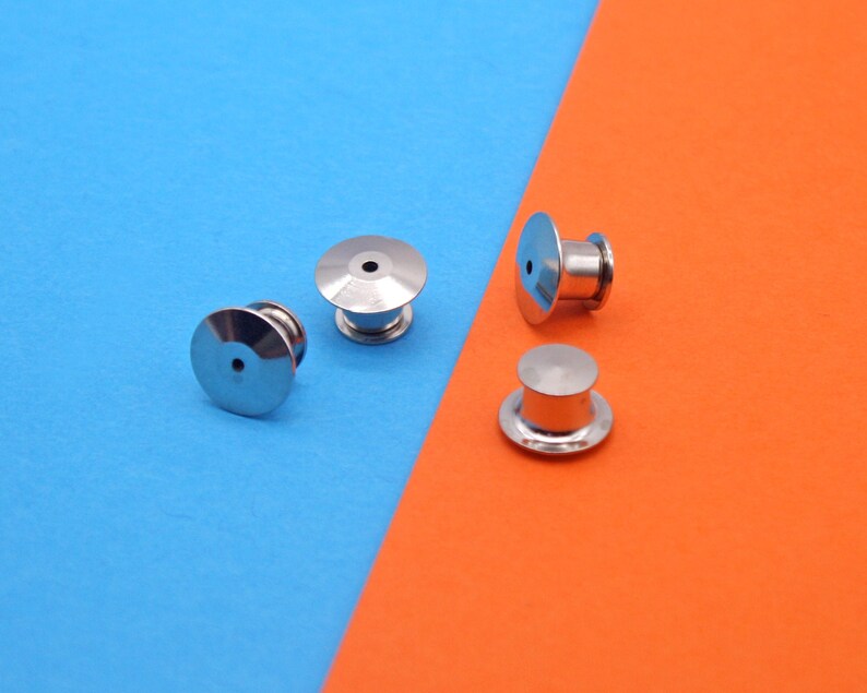 Silver Locking Pin Backs Secure Pin Locks Set 3 5 10 Pcs - Etsy UK