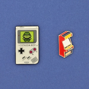 Retro Gaming Enamel Pin Badge Set - Arcade Machine Video Games Game Boy ...