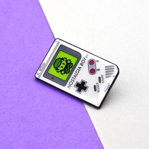Glow in the Dark Nostalgia Game Boy Iron on Patch & Enamel Pin Badge ...