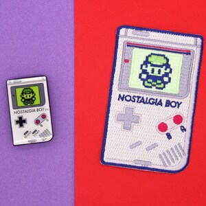 Glow in the Dark Nostalgia Game Boy Iron on Patch & Enamel Pin Badge ...