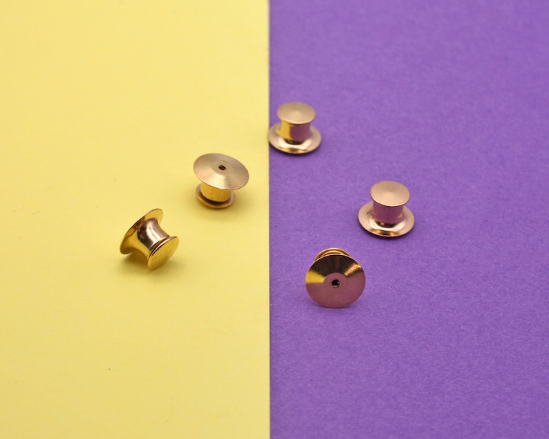 Silver Locking Pin Backs - Secure Pin Locks Set 3 5 10 Pcs - No Tools ...