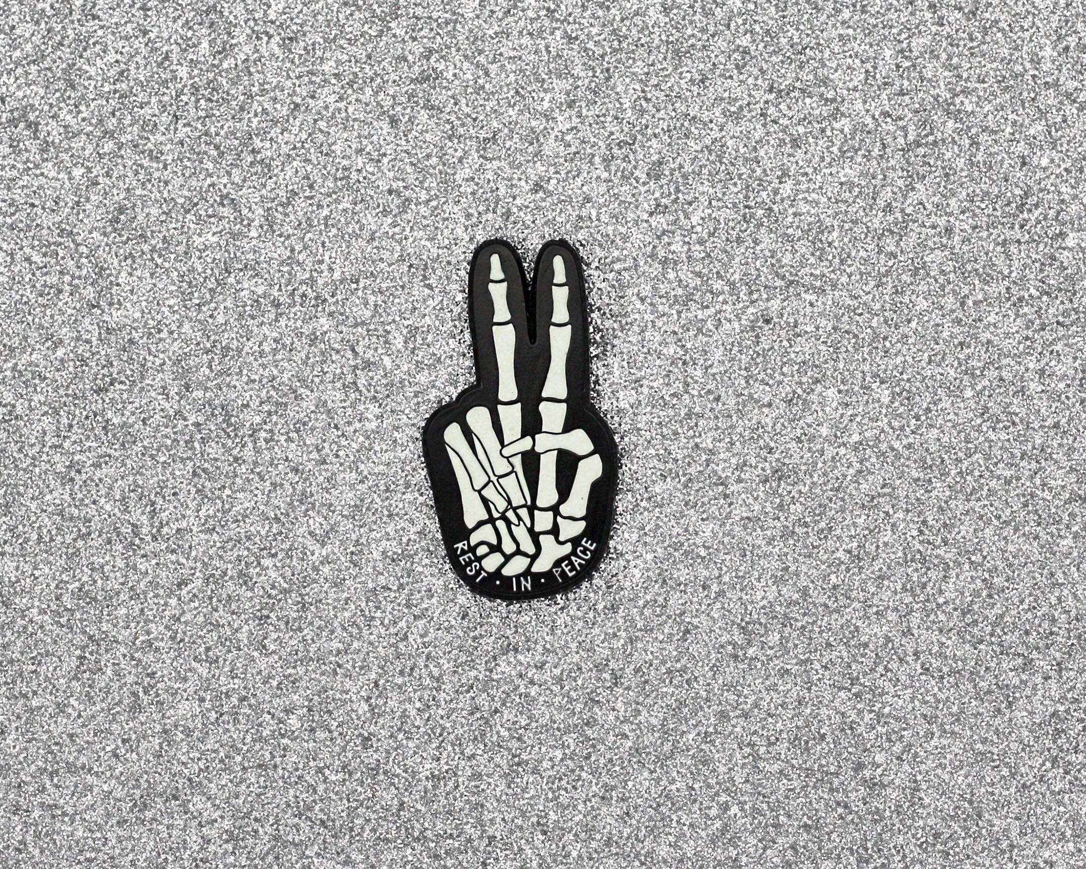 Rest in Peace Sign Skeleton Enamel Pin Badge Glow in the | Etsy