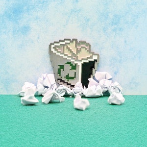 Recycle Trash Bin Enamel Pin Badge - Windows 95 Pixel Brushed Metal ...