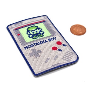 Glow in the Dark Nostalgia Game Boy Iron on Patch & Enamel Pin Badge ...