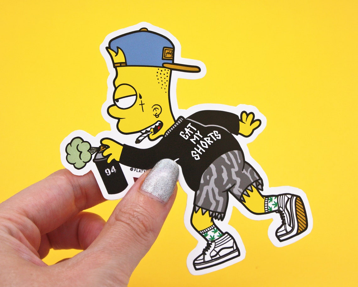 Eat My Shorts Bart Simpson Vinyl Sticker Designer Graffiti E-boy Bart ...