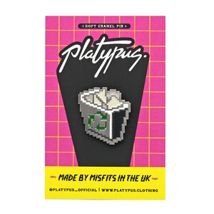 Recycle Trash Bin Enamel Pin Badge - Windows 95 Pixel Brushed Metal ...