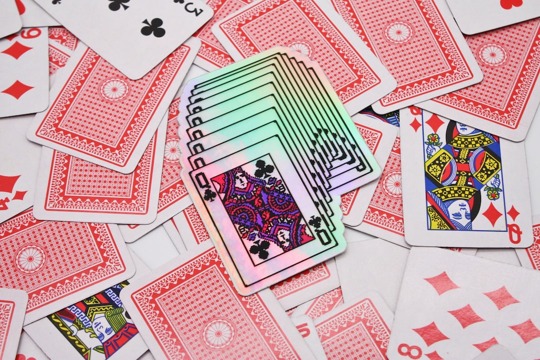 Holographic Foil Solitaire Cards Sticker - Pixel Queen Clubs Windows 95 ...