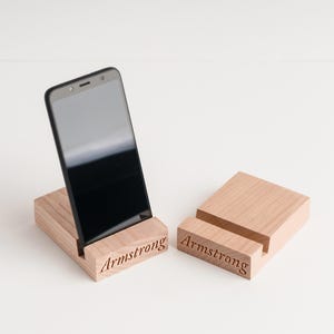 Personalized Wooden Phone Stand - Desk Accessory - Engraved Phone ...