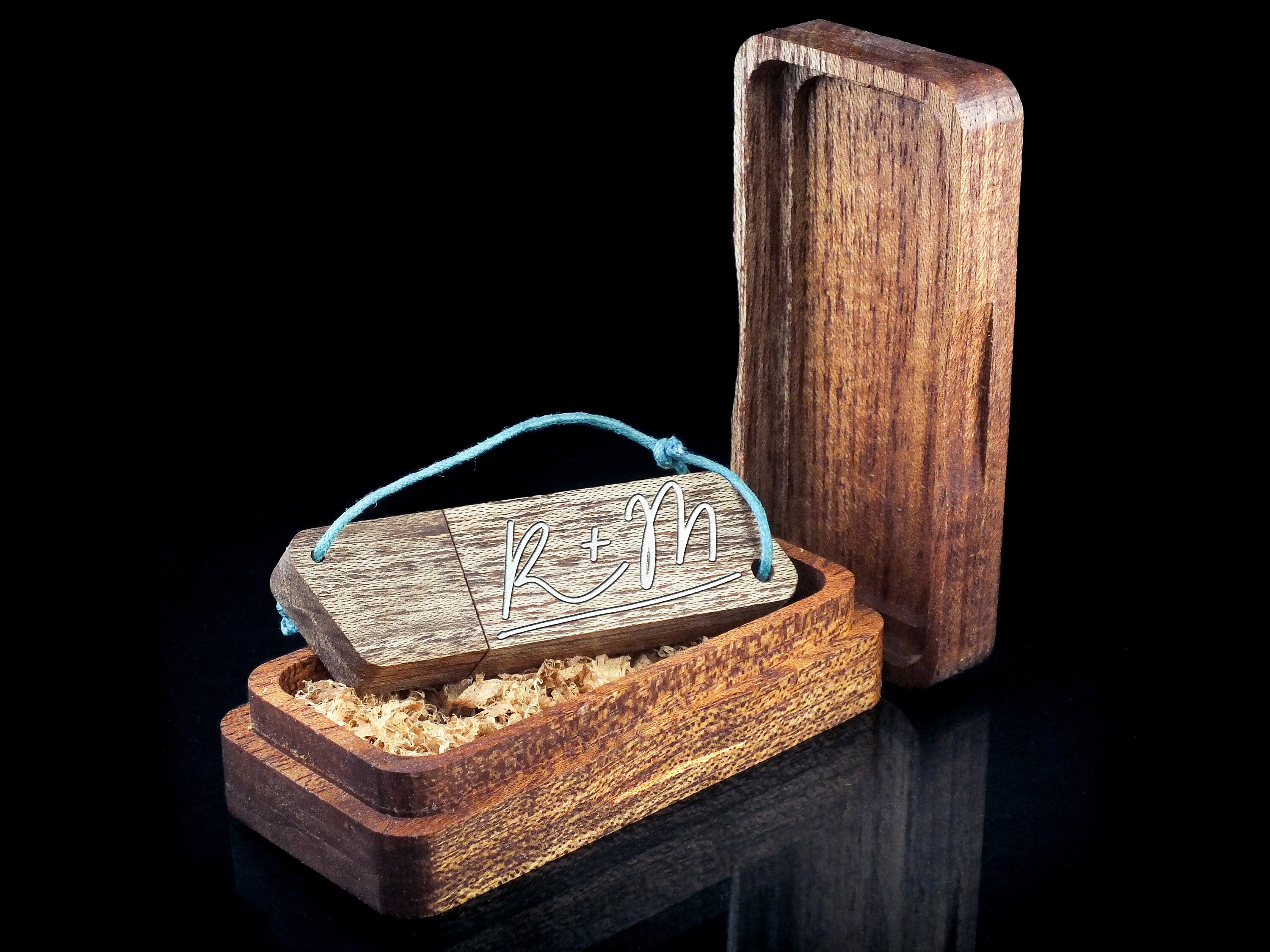 Handmade personalized wooden USB Flash Drive with box | Etsy