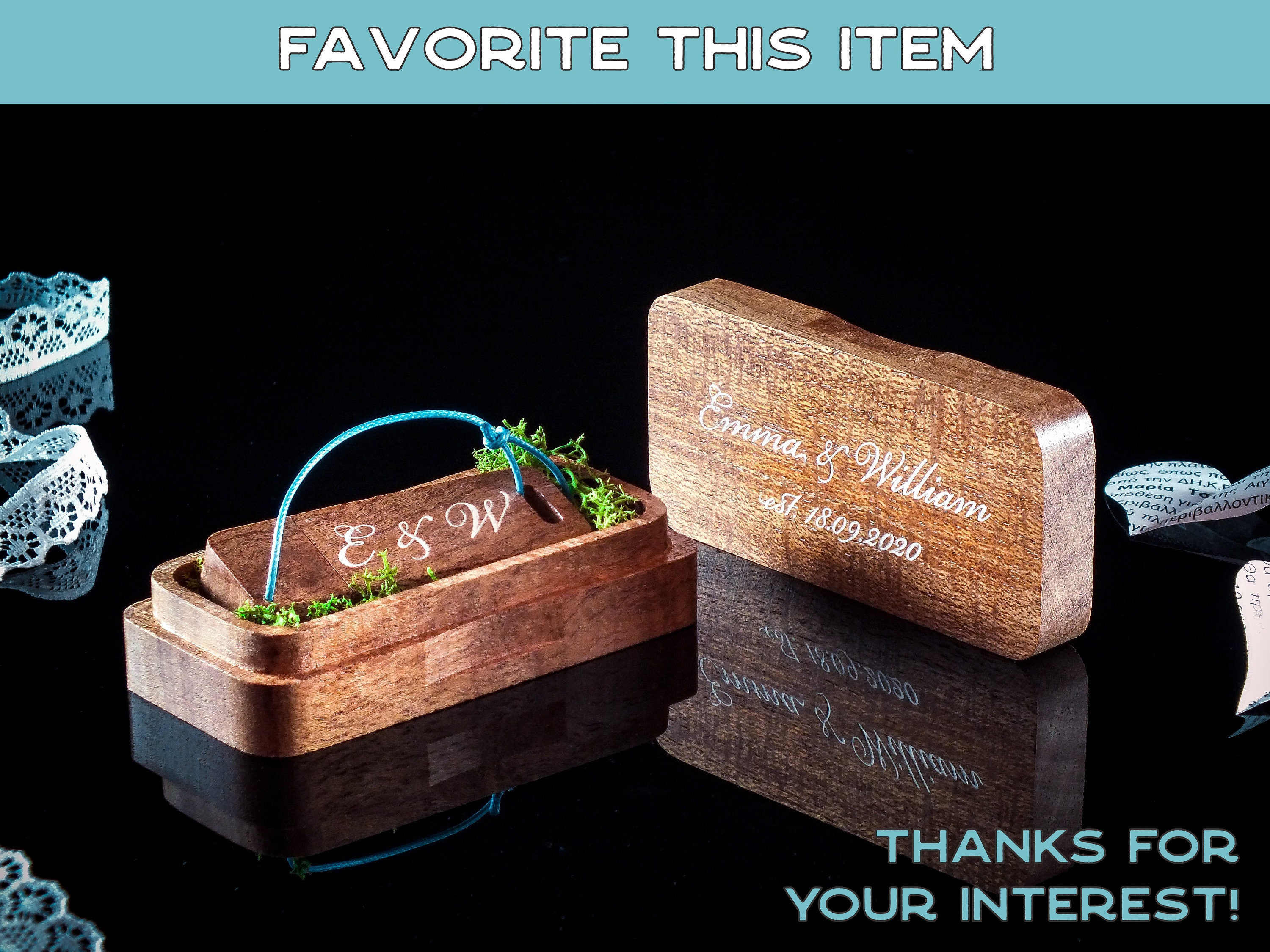 Personalized Mahogany Wooden USB Box, 16GB/32GB 3.0 Flash Drive ...