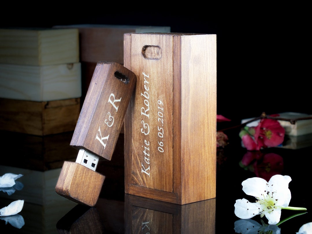 Handmade Personalized Wooden USB Box - USB Flash Drive 16GB/32GB ...