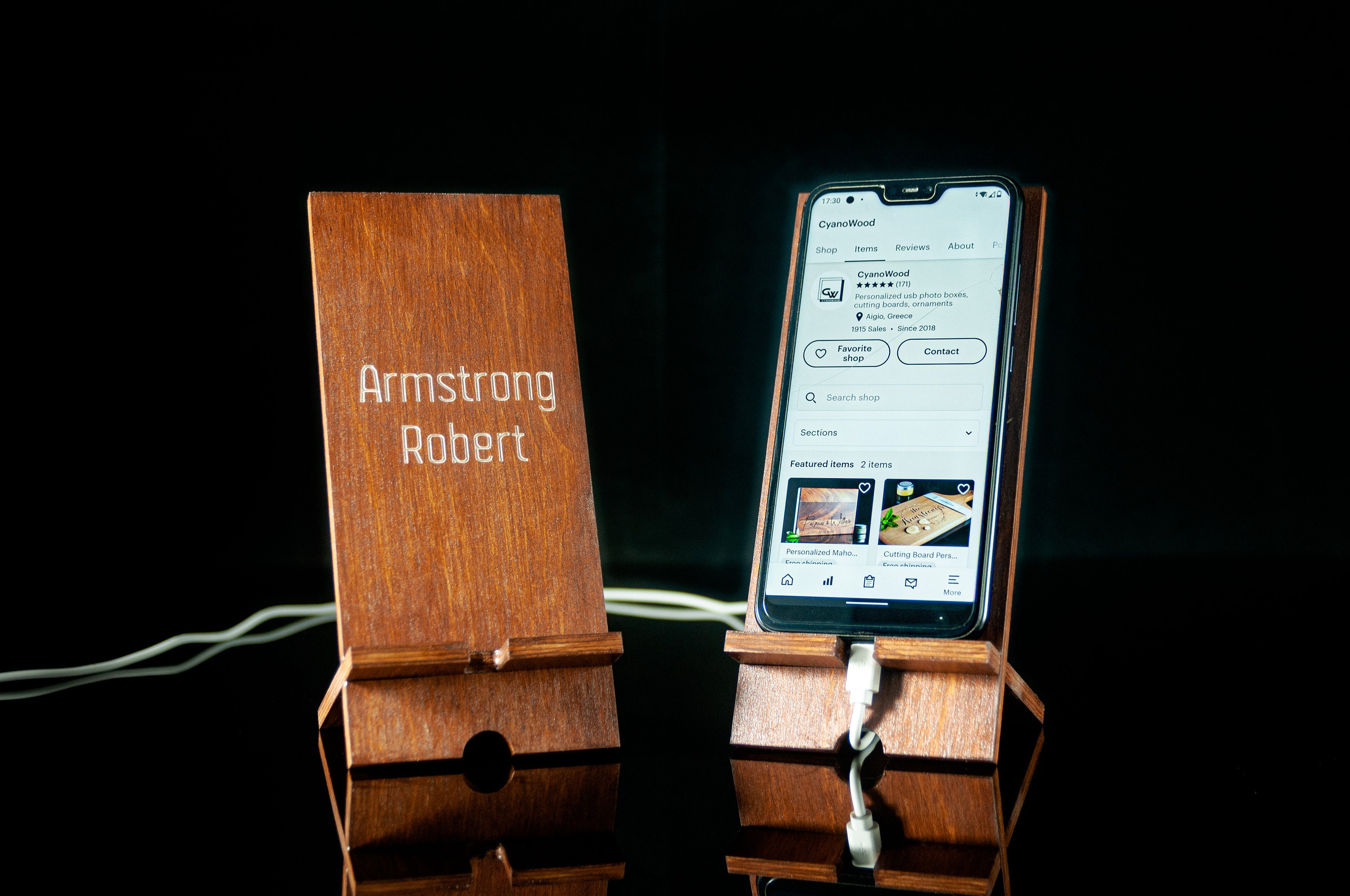 Personalized Wooden Phone Stand Cell Phone Holder Desk | Etsy