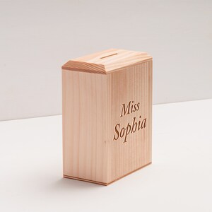 Personalized Wooden Money Box - Engraved Decorative Piggy Bank - Etsy