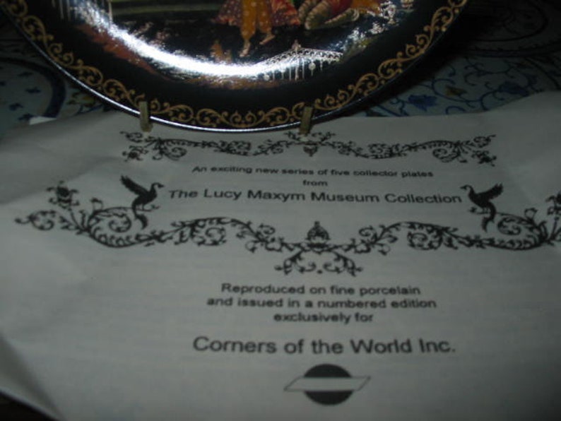 2 Tiered Plate Stand, Lucy Maxym Museum Collection 9" Tall 7.25" Plates ...