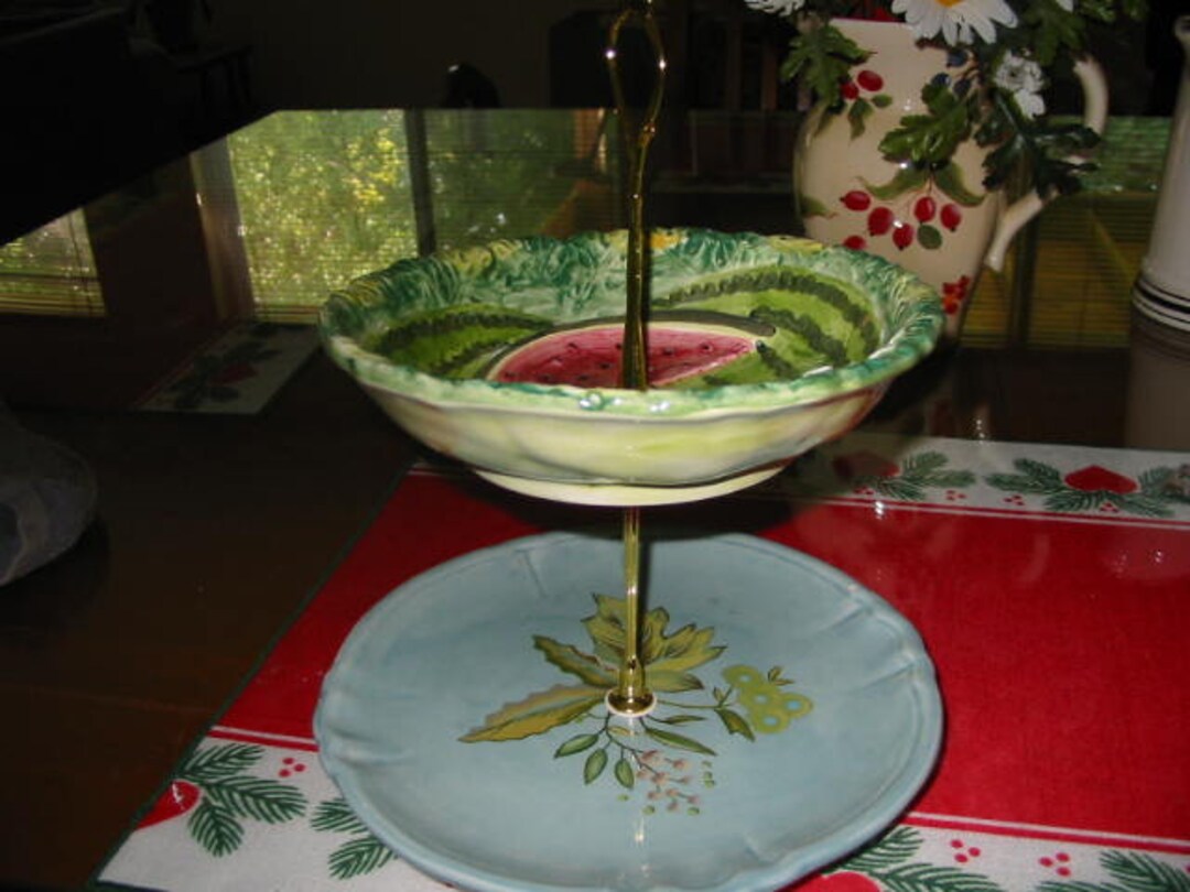 2 Tiered Plate Stand, Tracy Porter Laurel Leaf, Takamashi SF Hand ...