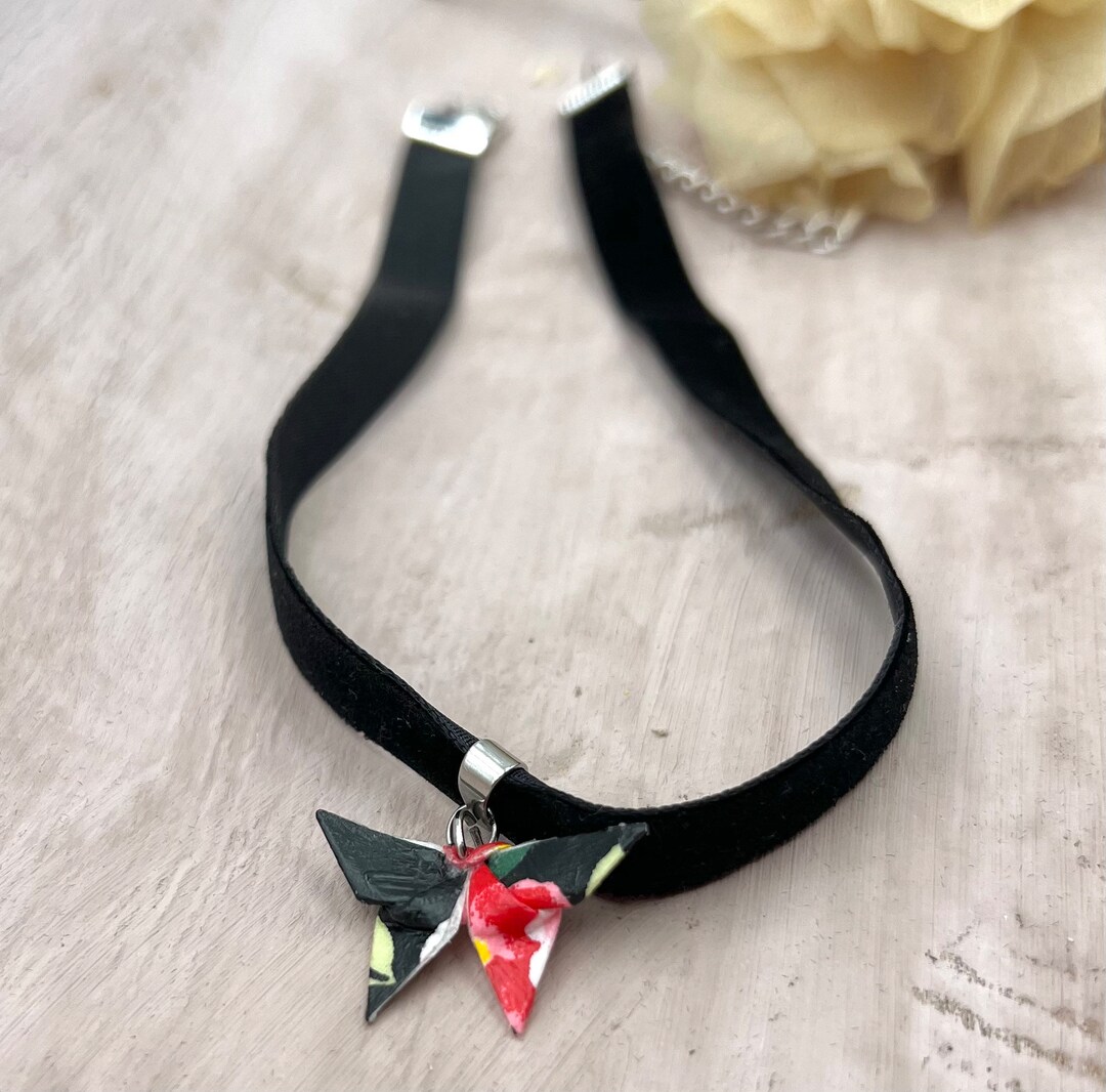 Origami Cosplay Costume Jewelry Necklace Butterfly Anime Botan Black ...