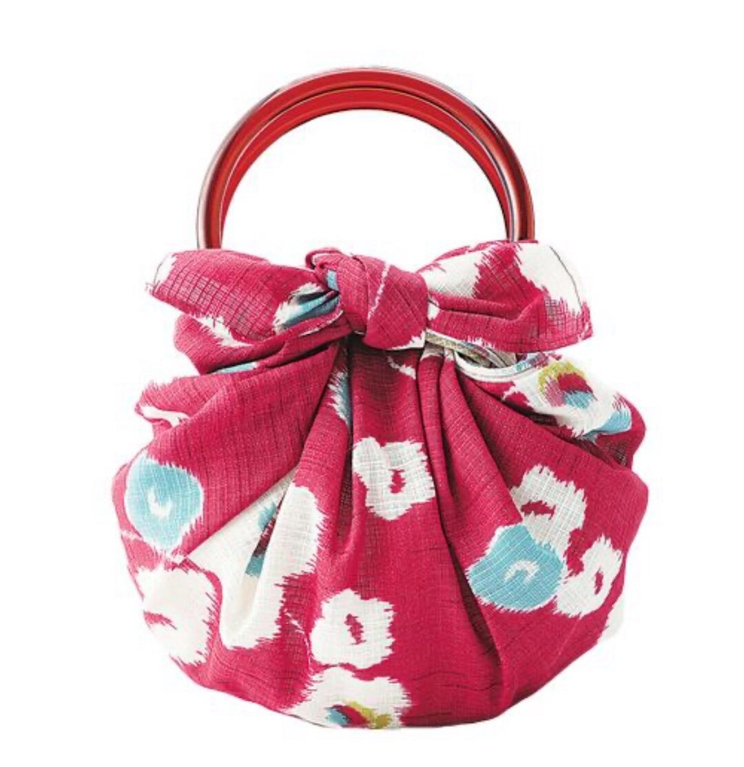 Furoshiki Bag Modern-girl M 70 Ume Red With Ring/ Yumeji Takeshisa ...