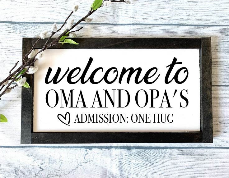 Welcome To Oma and Opa's Sign Grandparents Wooden Sign | Etsy