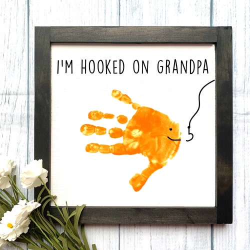 Custom Handprint Gift DIY Child's Handprint Father's | Etsy