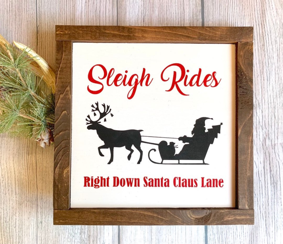 Sleigh Rides Wooden Sign, Winter Home Decor, Rustic Decor, Farmhouse ...