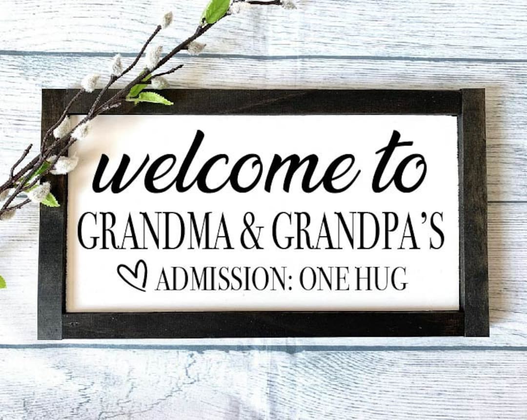 Welcome to Grandpa and Grandma's Sign, Christmas Gift, Grandparents ...
