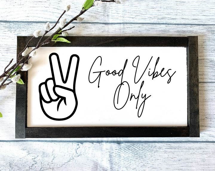Good Vibes Only Wooden Sign, Dorm Room Decor, Gift for Teen, Wooden ...