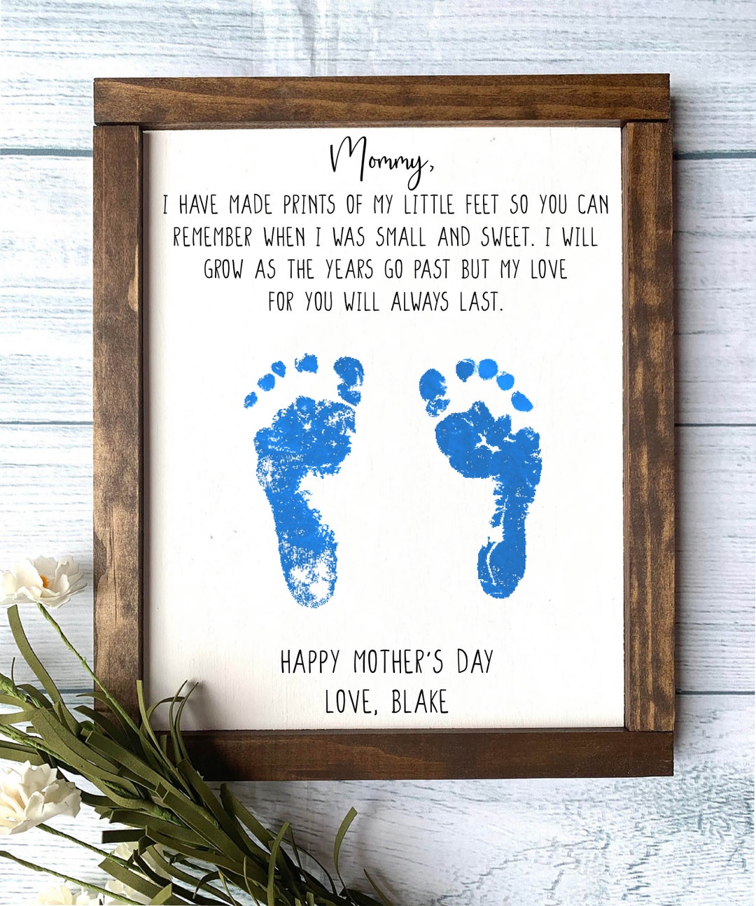 MOMMY - LARGE - Little Footprints, Mother's Day Gift, Mother's Day ...