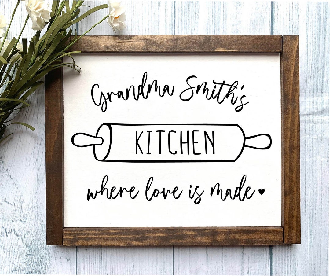 Custom Grandma's Kitchen Wooden Sign, Kitchen Decor, Kitchen Sign, Gift ...