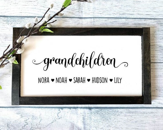 Custom Grandchildren Sign Grandparents Wooden Sign | Etsy