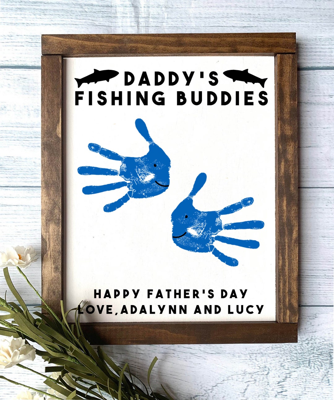 Daddy's Fishing Buddies - Father's Day Gift, Father's Day Wooden Sign ...