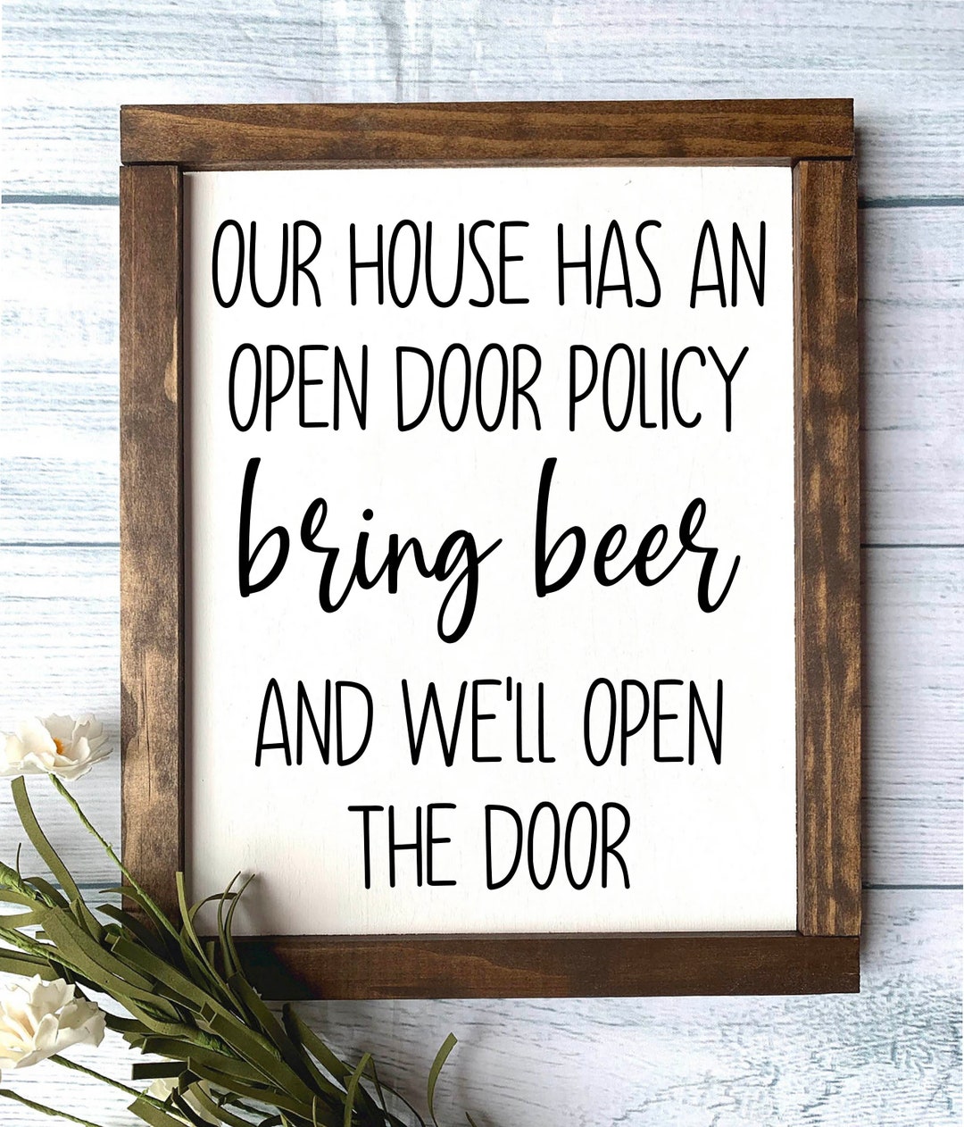 Open Door-bring Beer Wooden Sign, Drinking Wooden Sign, Funny Home ...
