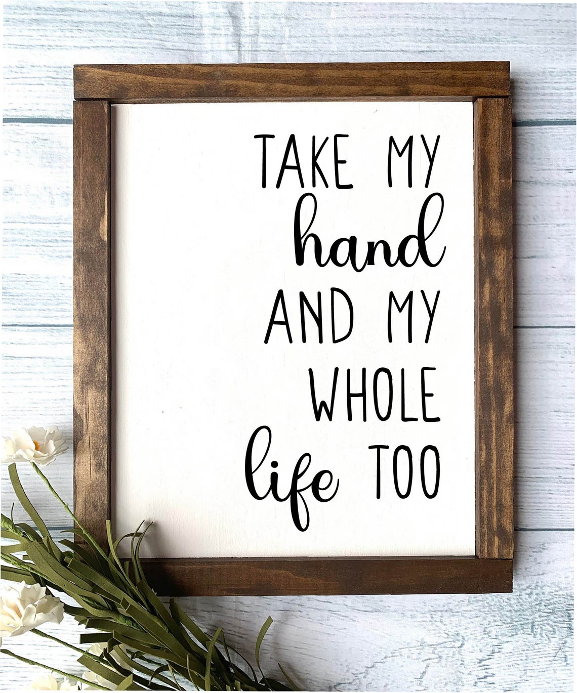 Take My Hand Wooden Sign, Wedding Sign, Wedding Decor, Love Sign, Home ...