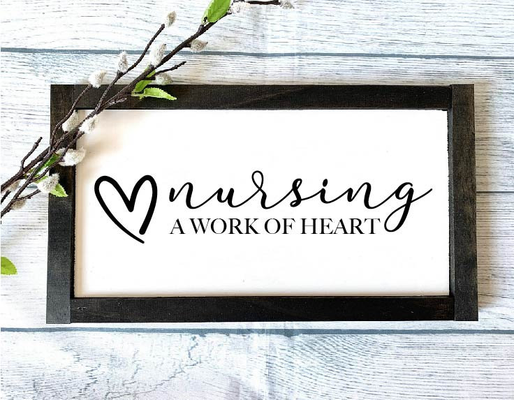 Nurse Wooden Sign, Nurse Gift, Nursing A Work of Heart, Nursing Gift ...