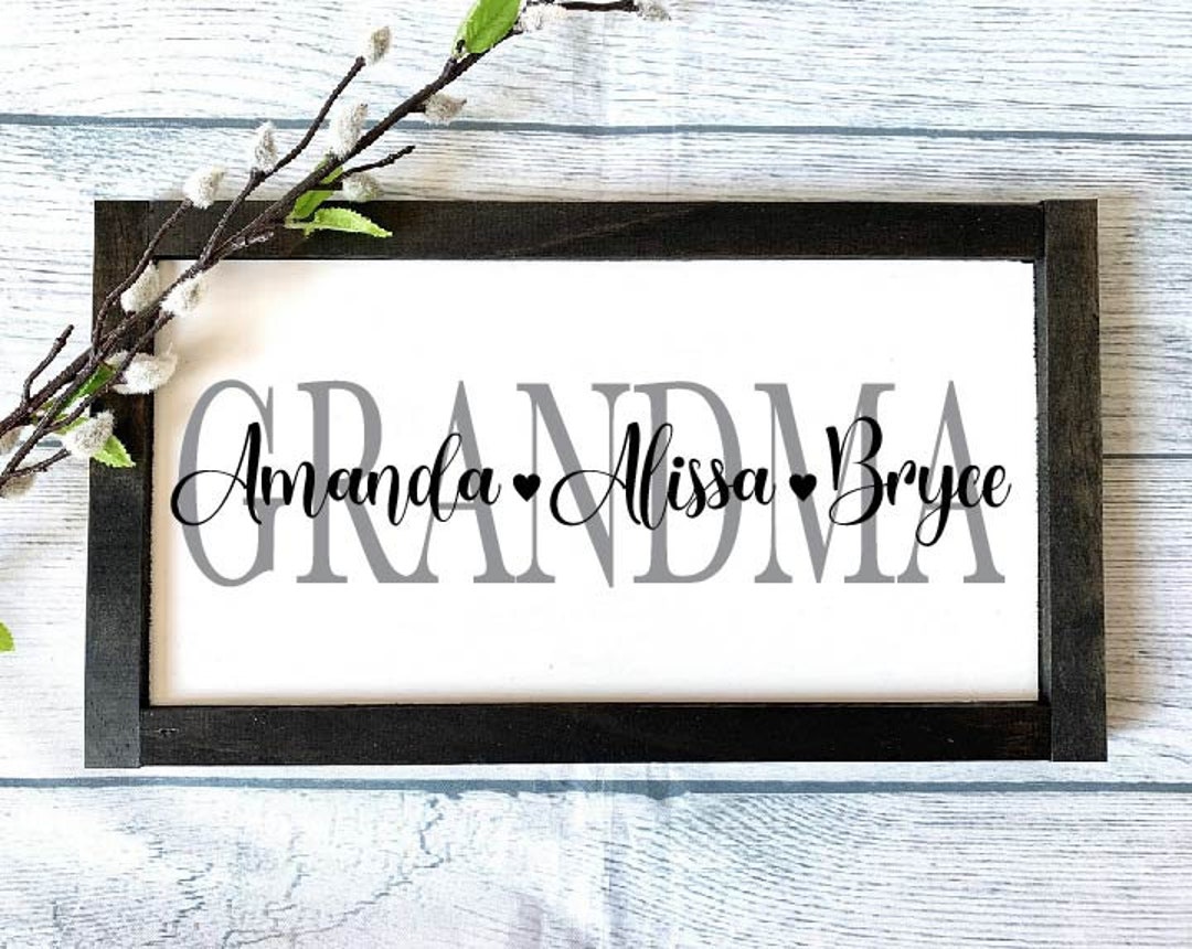 Custom Grandma Sign, Grandma Wooden Sign, Grandma Gift, Mother's Day ...