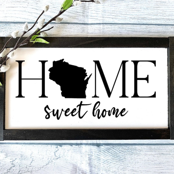 Wisconsin Home Sign - Etsy