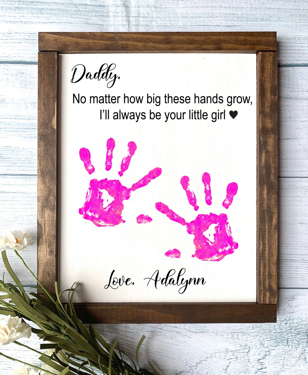 DAD - Father's Day Gift, Father's Day Wooden Sign, DIY Handprint Sign ...