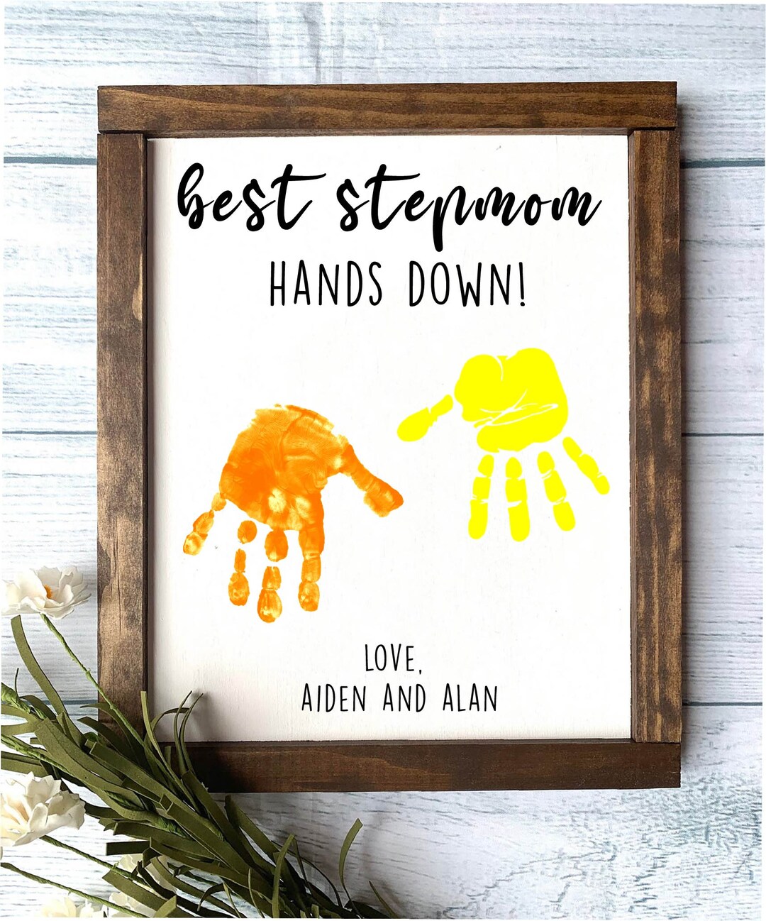STEP-MOM - Mother's Day Gift, Mother's Day Sign, DIY Handprint Sign ...