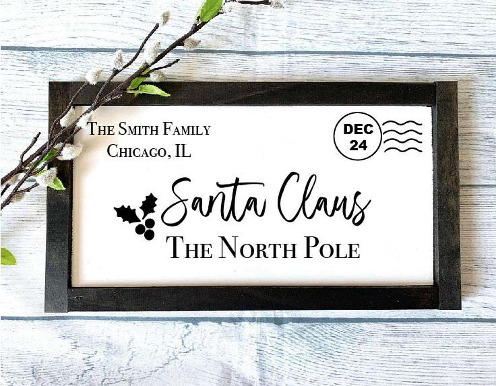 Custom Santa Letter Wooden Sign Christmas Home Decor Rustic - Etsy