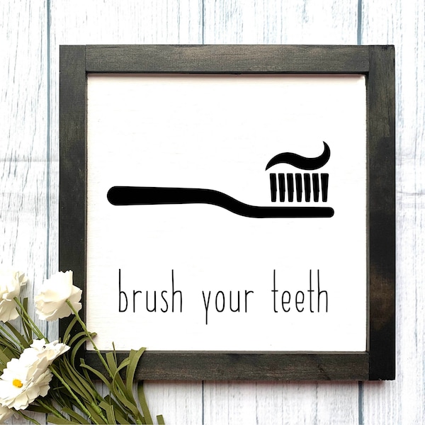 Brush Teeth Sign - Etsy