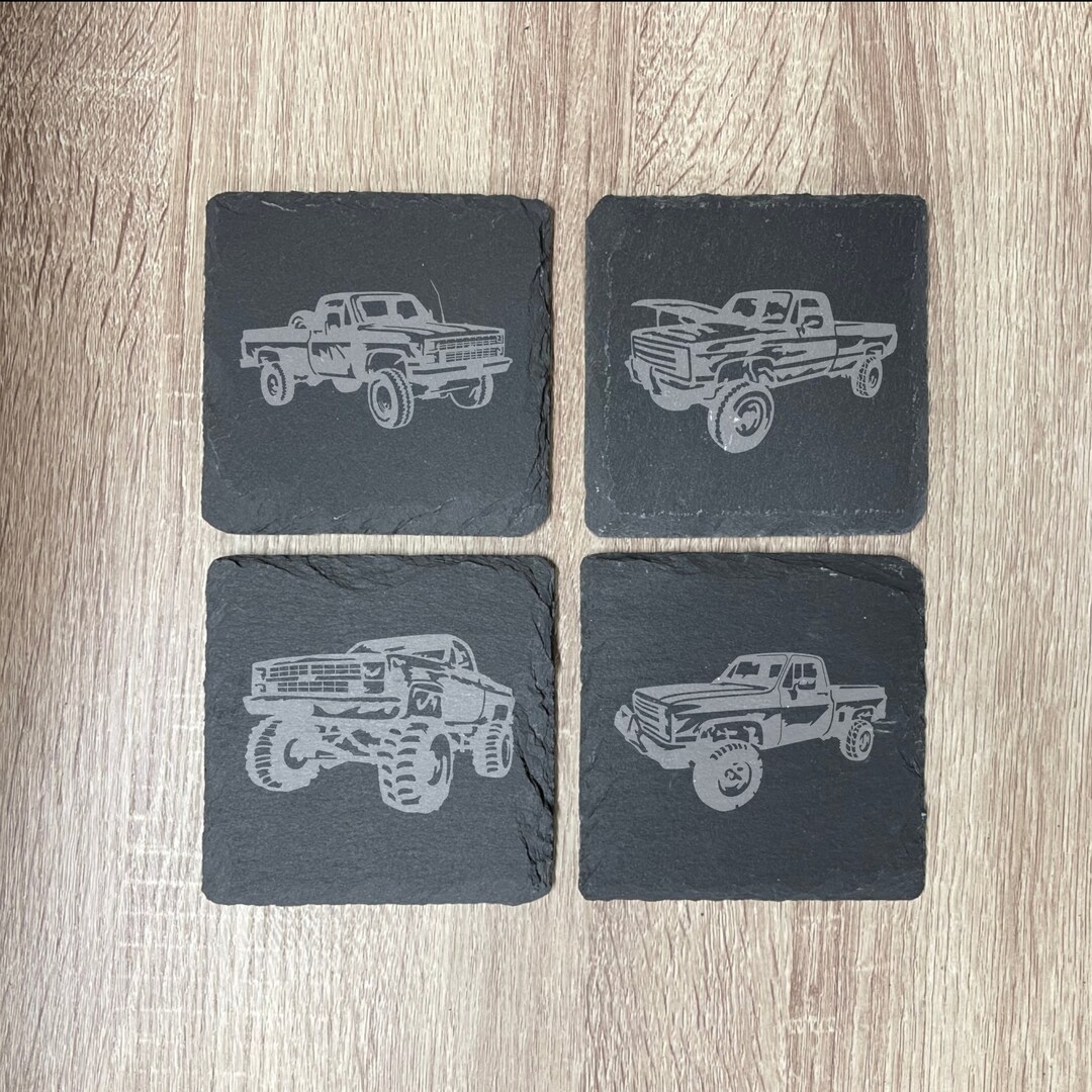 Chevy Square Body Truck Slate Coasters , Set of 4, Wedding Gifts, Drink ...