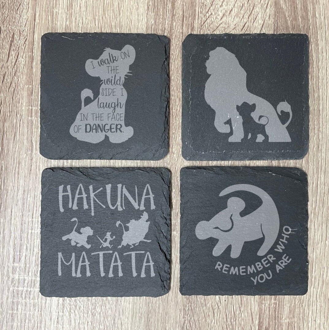 The Lion King Slate Coasters , Set of 4, Wedding Gifts, Drink Coasters ...