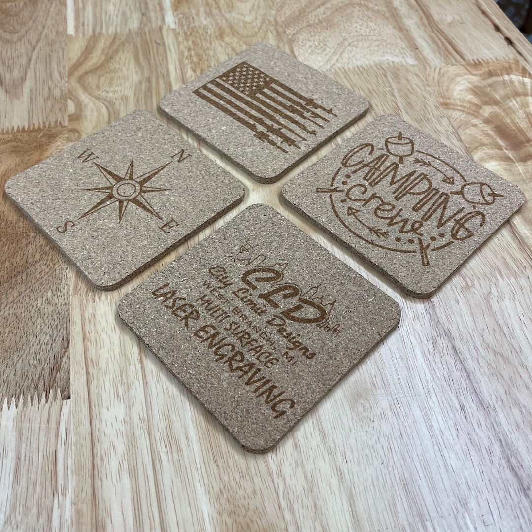Custom Design Your Own, Business Logo Coasters Cork, Set of 4 ...