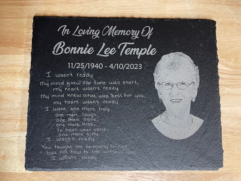 Personalized Memorial Slate Plaque, 8" X 10", Rectangle Protective Feet ...