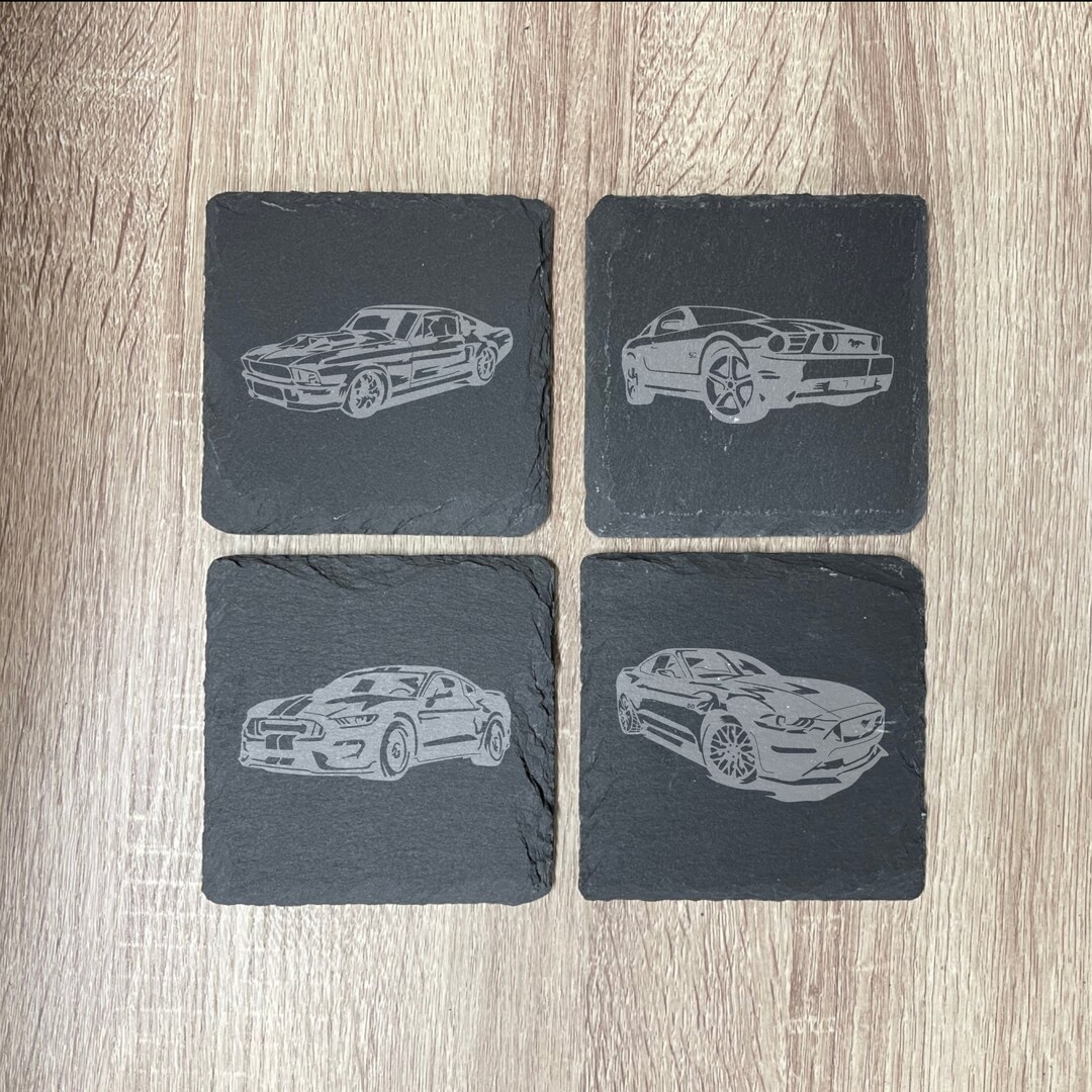 Ford Mustang Slate Coasters , Set of 4, Wedding Gifts, Drink Coasters ...