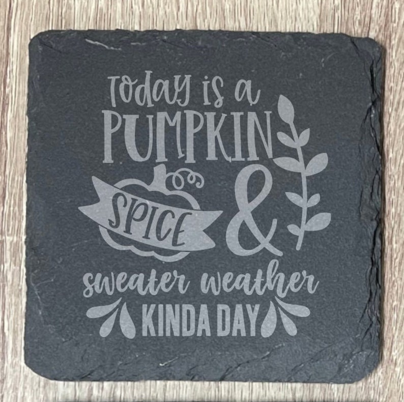 Fall Slate Coasters Set of 4 Square Farm Fresh Pumpkins - Etsy