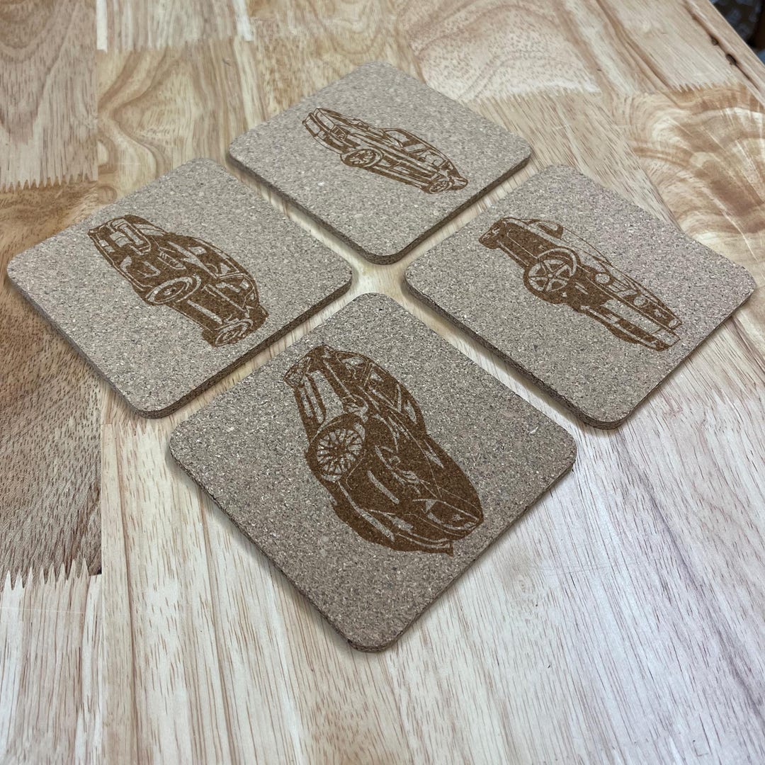 Ford Mustang Cork Coasters , Set of 4, Wedding Gifts, Drink Coasters ...