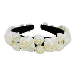 Satin Flower Alice Bands Wedding Bridesmaid Girls Women UK Seller Hair ...