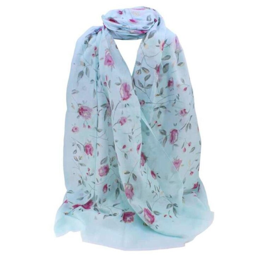 NEW Rose Print Maxi Scarf High Quality Soft Floral Scarves Christmas ...