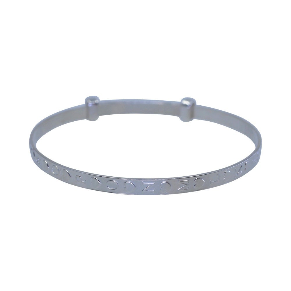 Girls Baby Bangle Sterling Silver Personalised Birth Gift - Etsy